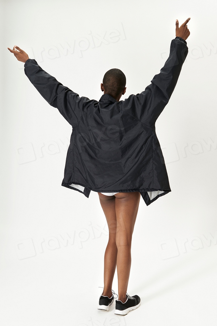 Black woman black jacket back | Free Photo - rawpixel