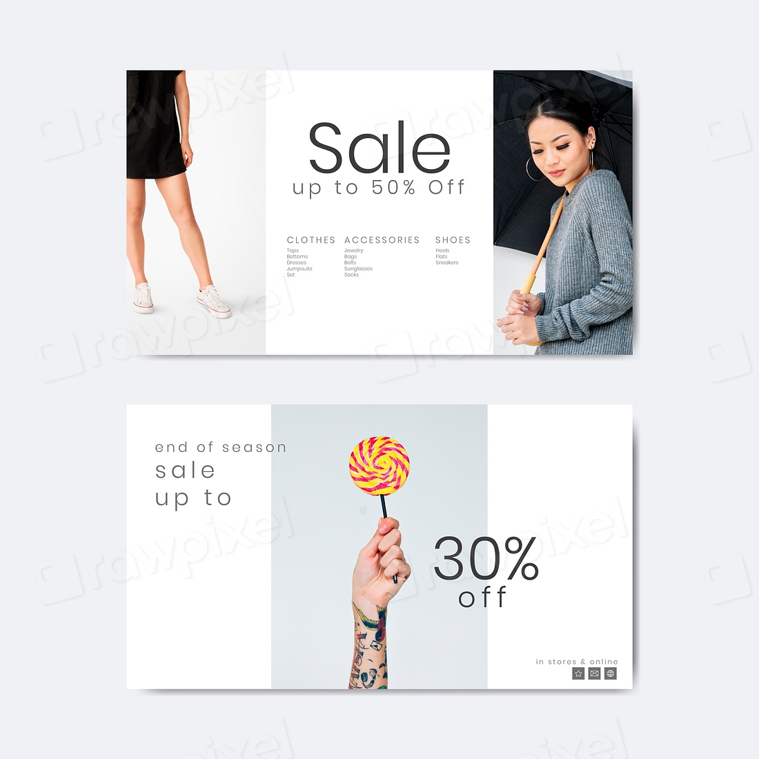 Shop sale offer templates set | Premium Vector - rawpixel