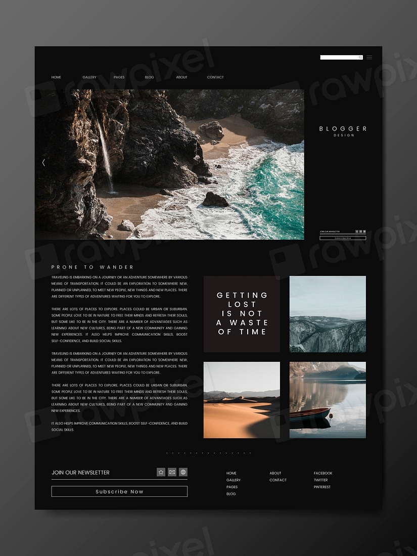 Travel blog first page template | Premium Vector - rawpixel