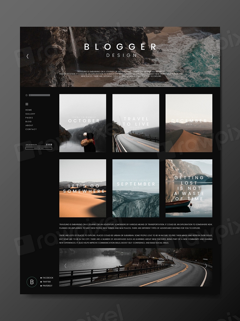 Travel blog first page template | Premium Vector - rawpixel