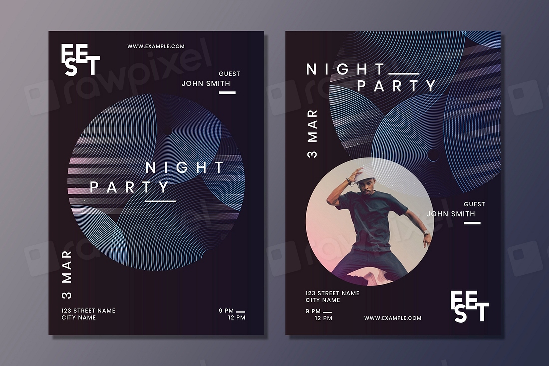 Night party poster design vector | Premium Vector - rawpixel