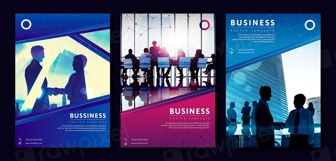 Business poster templates vector set | Premium Vector - rawpixel