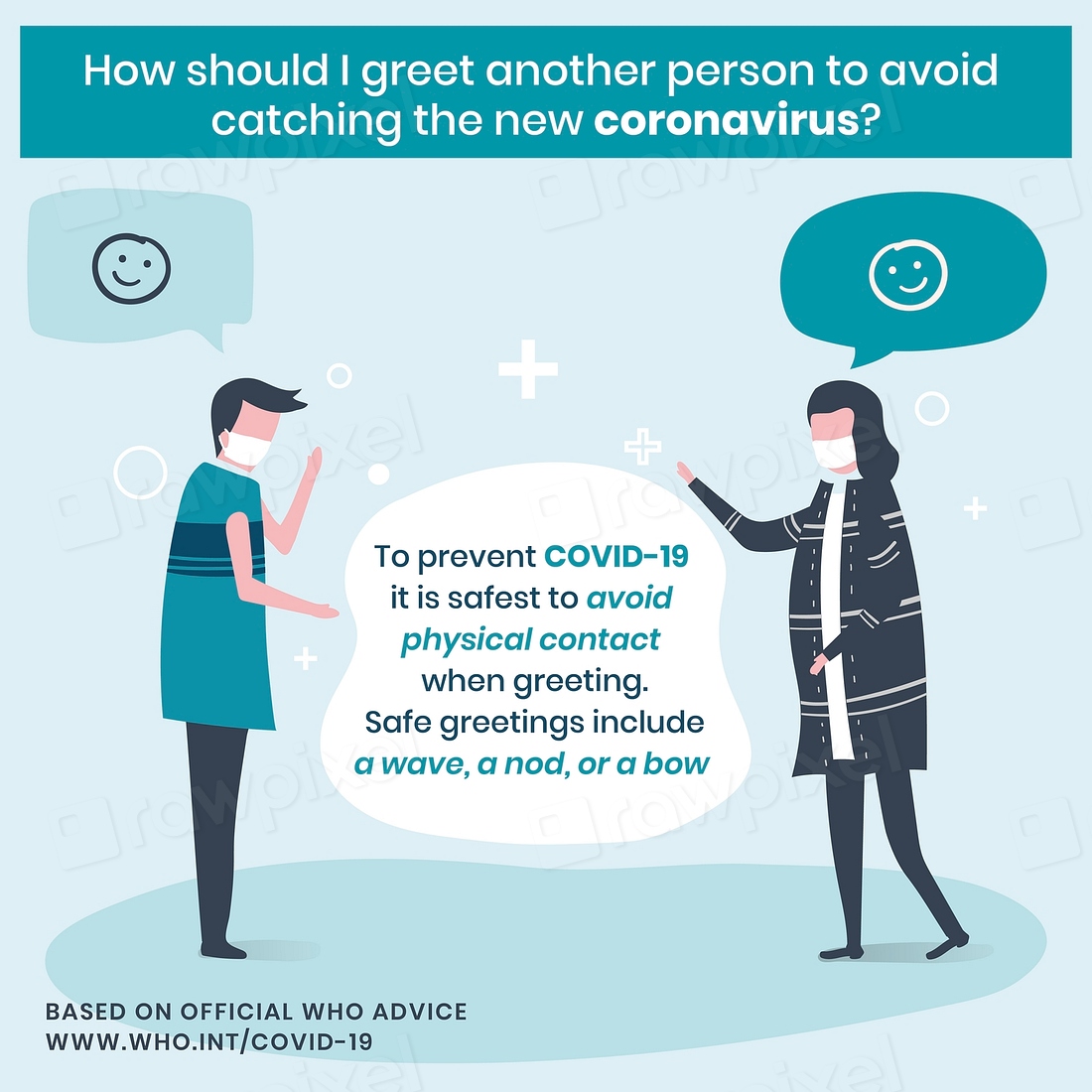 Avoid physical contact coronavirus outbreak | Free Vector - rawpixel