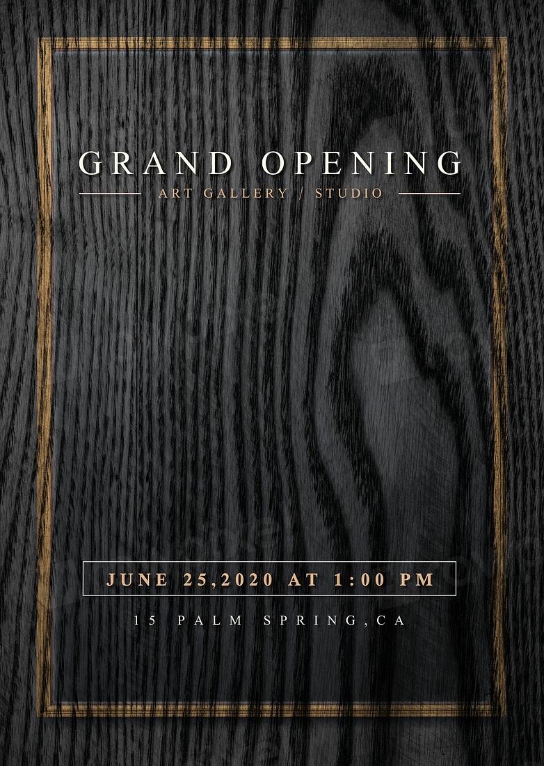 Grand opening ad wooden textured | Premium PSD Template - rawpixel