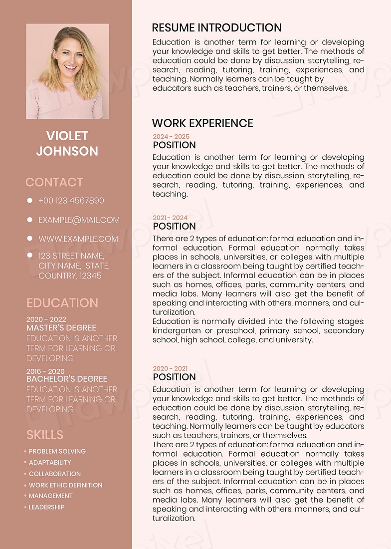 Feminine editable resume template downloadable | Premium PSD Template ...