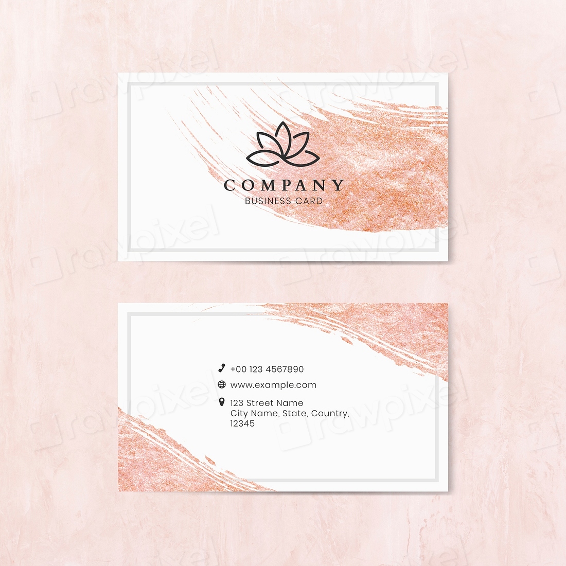 Pink brush stroke business card | Premium Vector - rawpixel