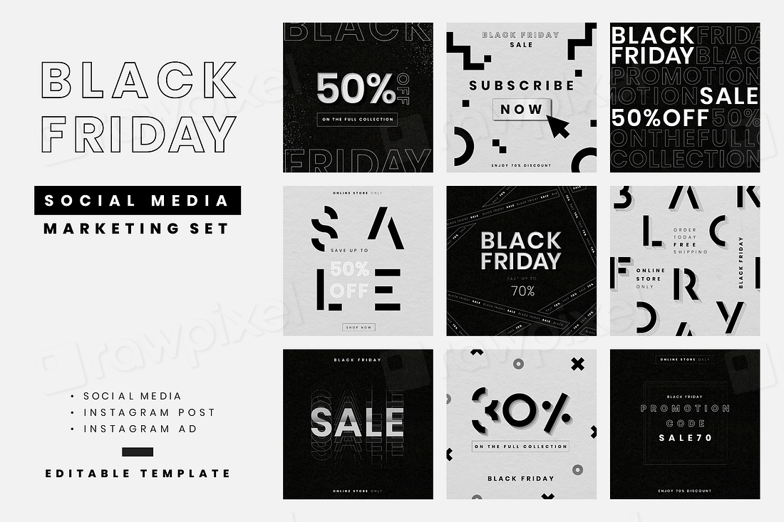 Black Friday vector discounts social | Premium Vector - rawpixel