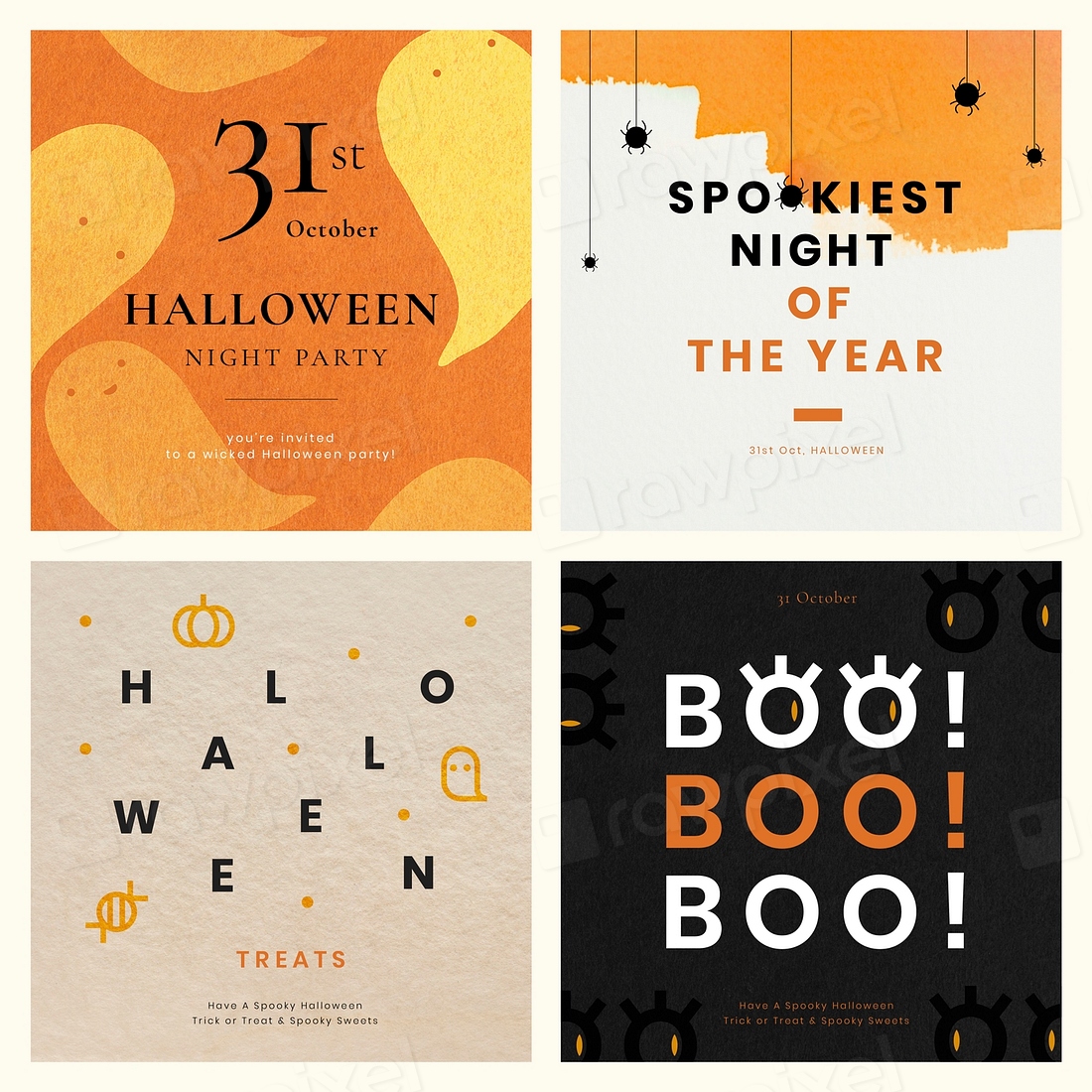 Halloween vector editable template set | Premium Vector - rawpixel