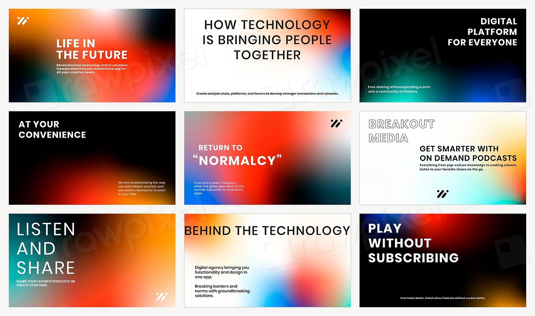 Gradient tech marketing template psd | Premium PSD - rawpixel