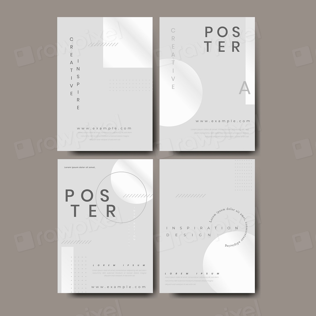 Gray poster template vector set | Premium Vector - rawpixel
