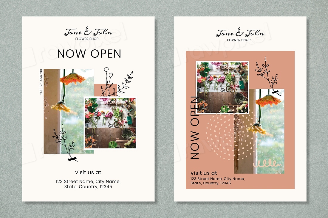 Flower shop poster design vector | Premium Vector - rawpixel