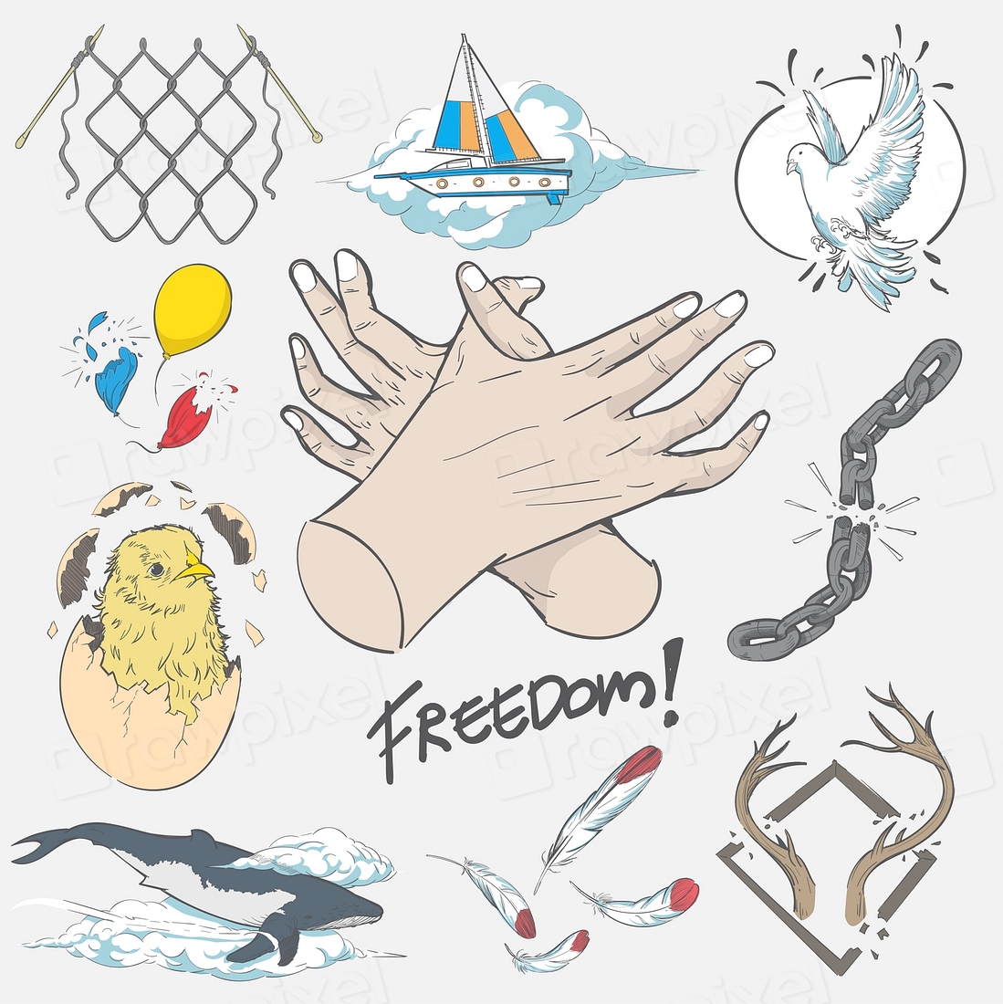 Hand drawing illustration freedom concept | Premium Vector - rawpixel