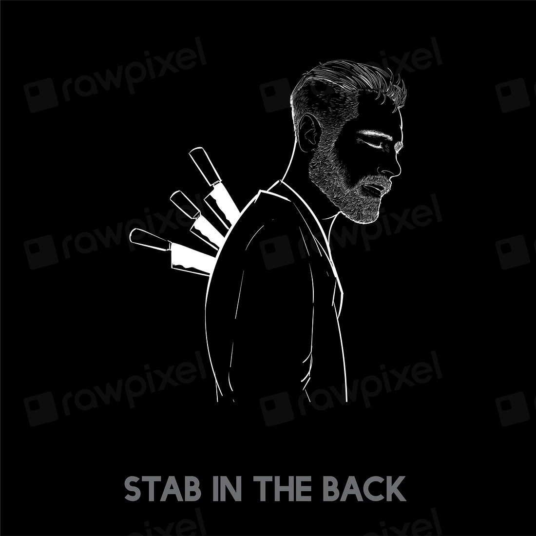 Stabbed back idiom vector | Free Photo - rawpixel