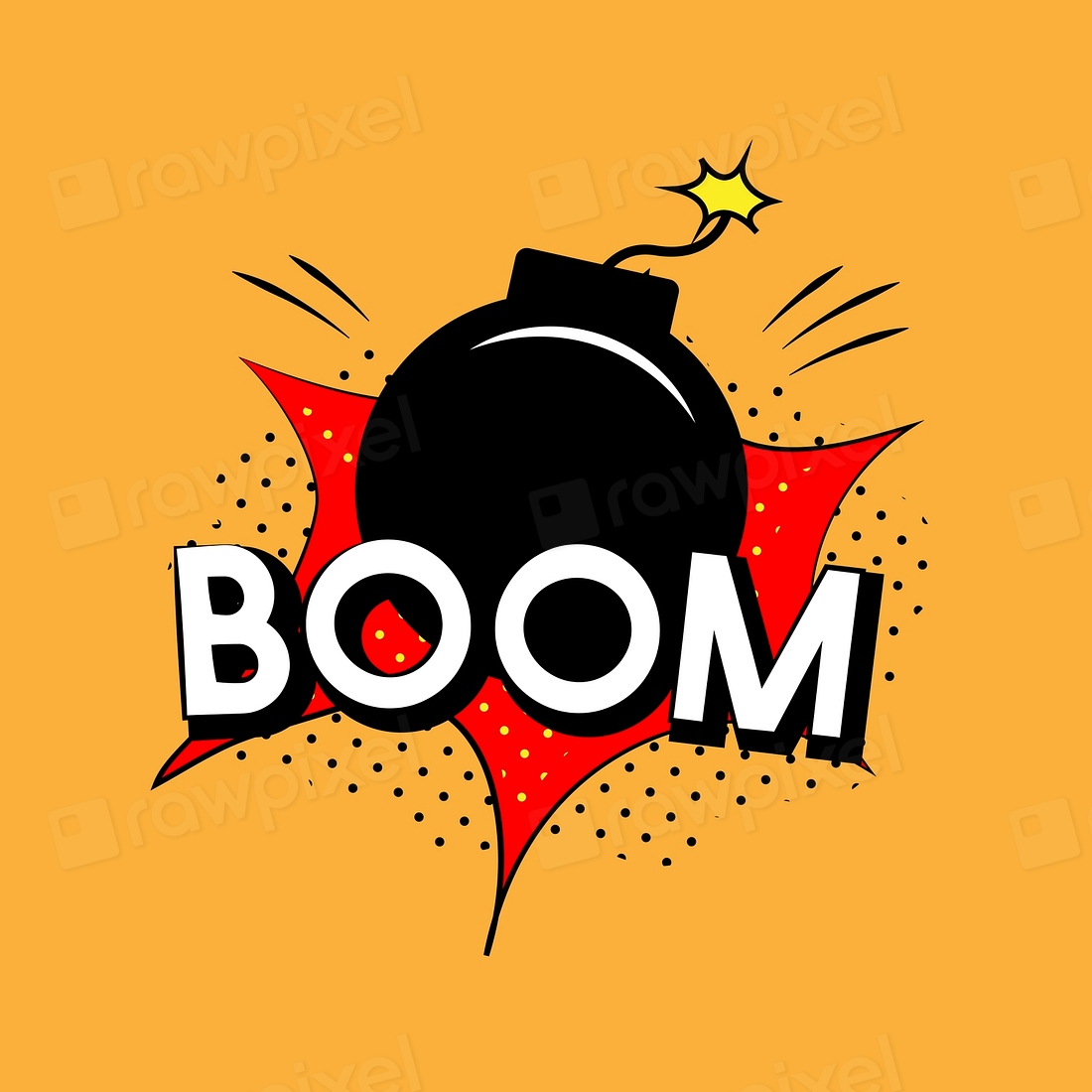 Boom explosion vector | Premium Vector - rawpixel