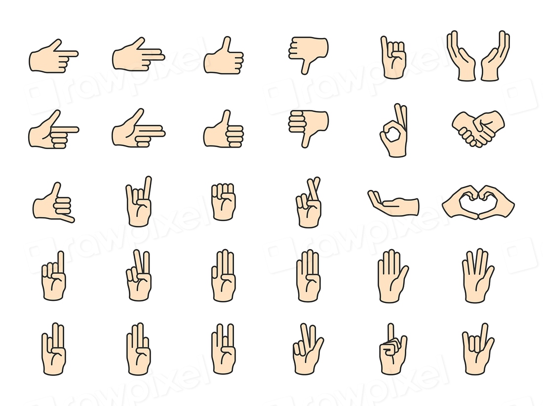 Illustration hands gesture set thin | Premium Vector - rawpixel