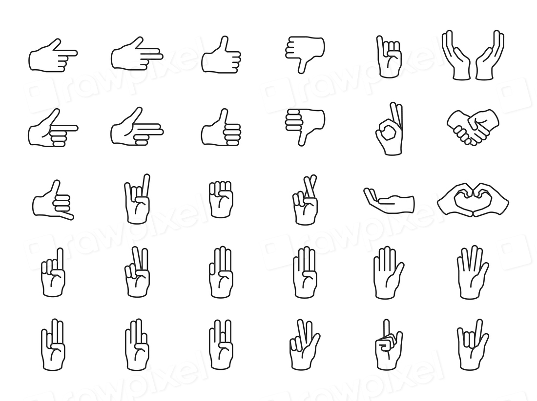 Illustration hands gesture set thin | Premium Vector - rawpixel