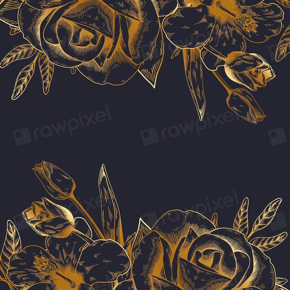 Hand drawn rose framed background | Free Vector - rawpixel