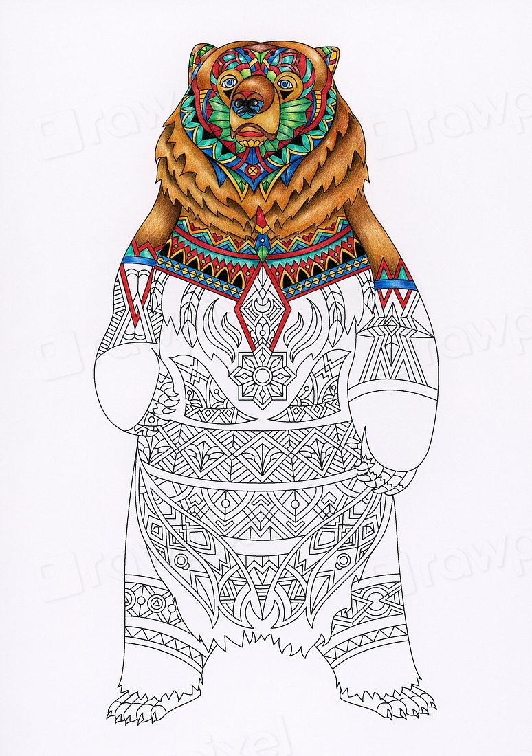 Illustration animal adult coloring page | Free Photo Illustration ...