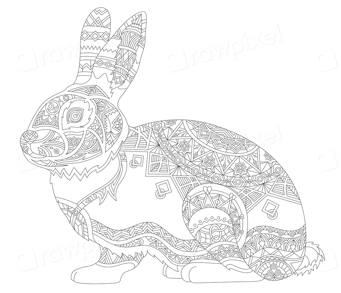 Illustration animal adult coloring page | Premium Photo Illustration ...