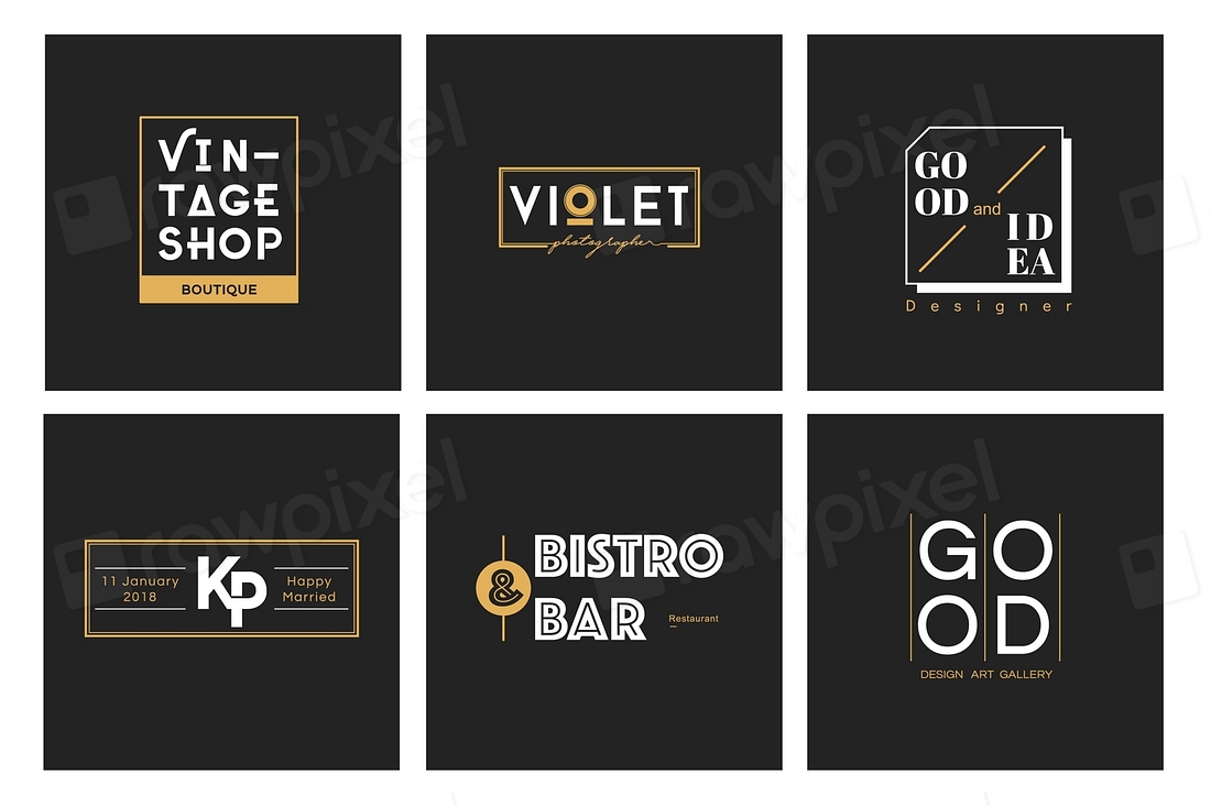 Illustration business shop logo stamp | Premium Vector - rawpixel