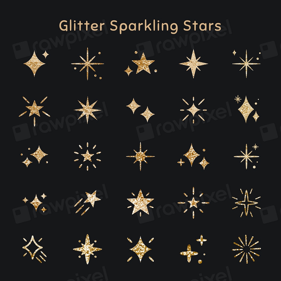 Sparkling stars vector icon set | Premium Vector - rawpixel