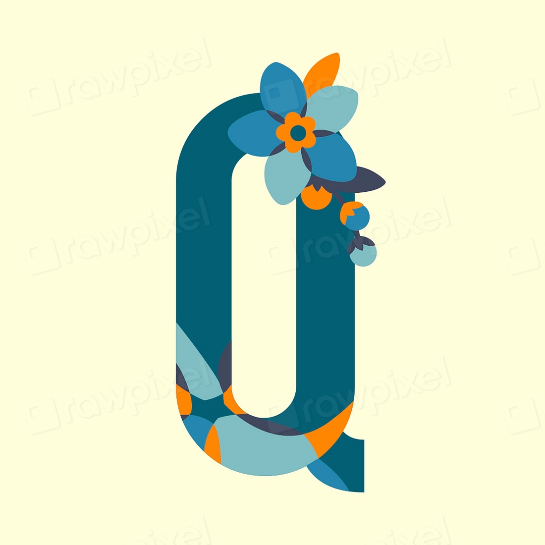 Floral patterned letters vector | Premium Vector - rawpixel