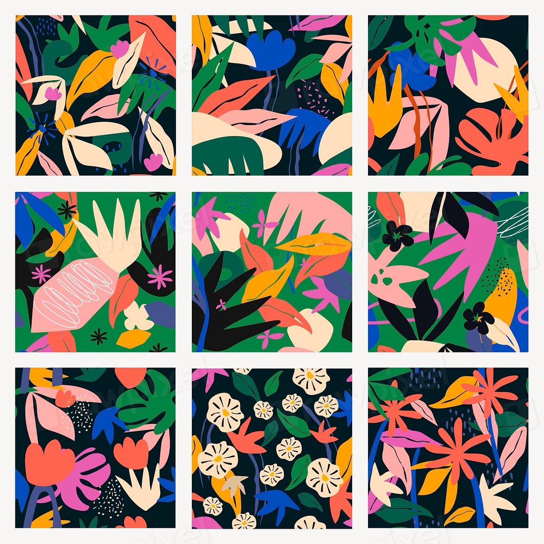 Seamless flower pattern, aesthetic abstract | Premium PSD - rawpixel