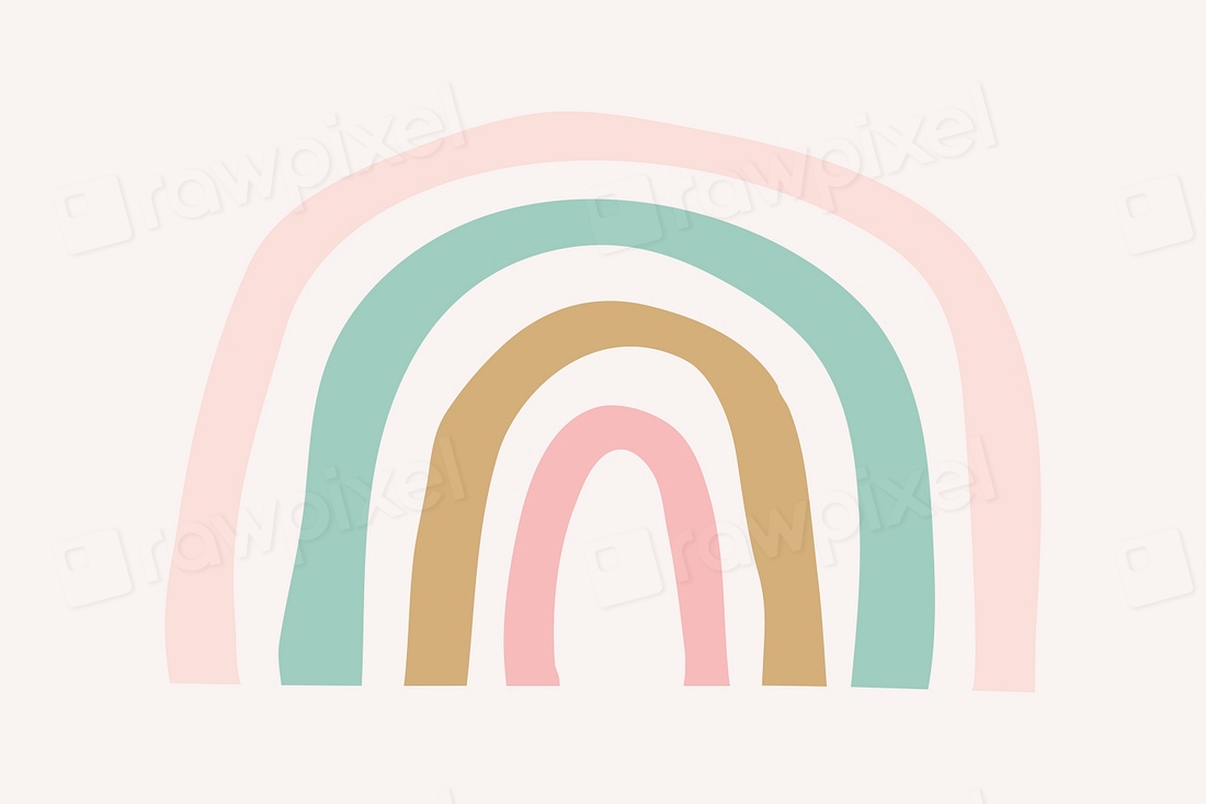 Cute rainbow doodle style psd | Premium PSD - rawpixel