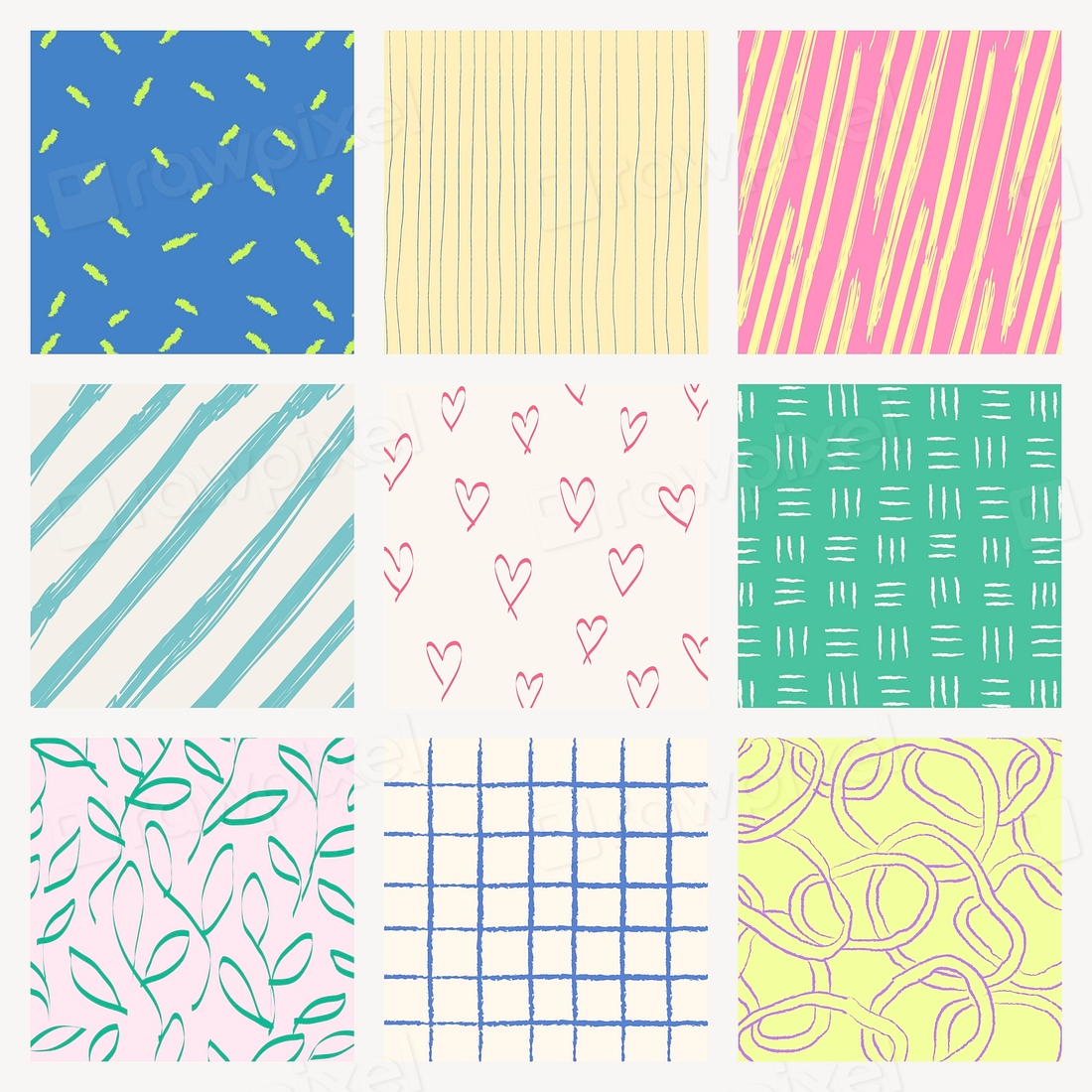 Cute background, colorful doodle pattern | Premium Vector - rawpixel
