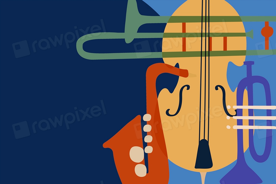 Retro music background, blue instrument | Premium PSD - rawpixel