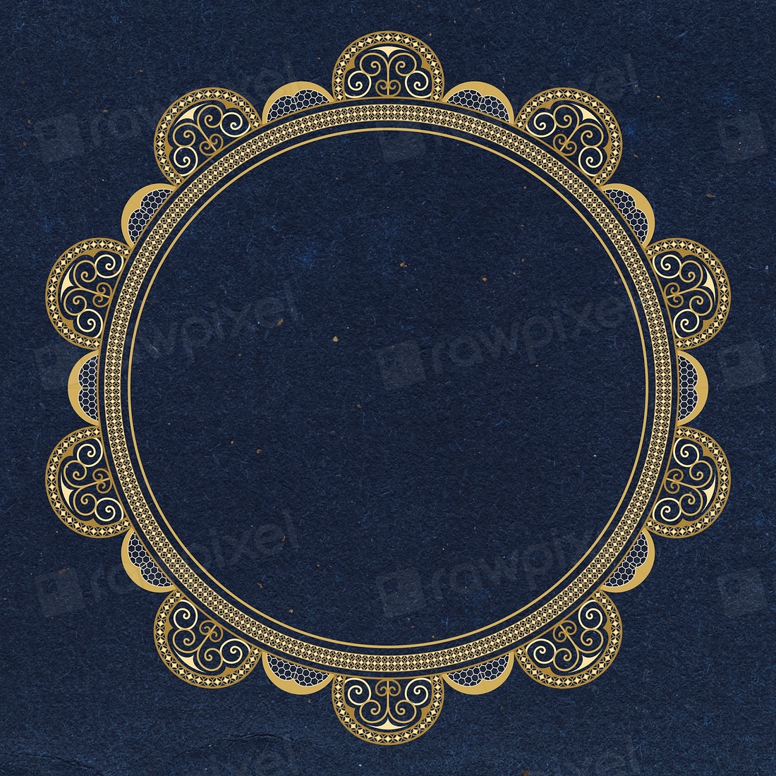 Vintage lace frame, circle shape | Premium PSD - rawpixel