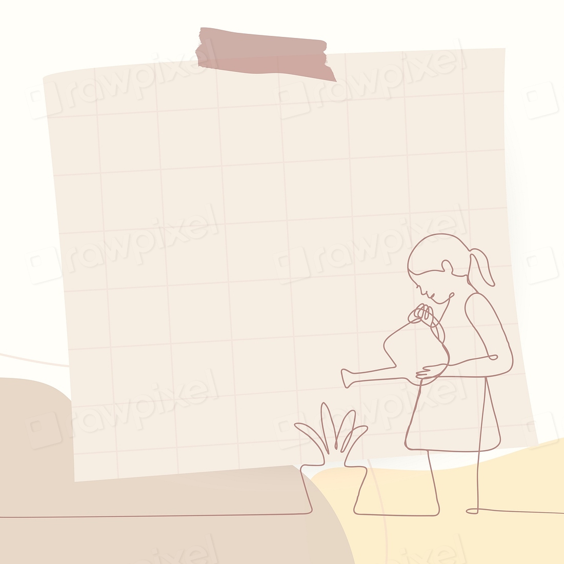 Sticky note frame, feminine doodle | Premium PSD - rawpixel