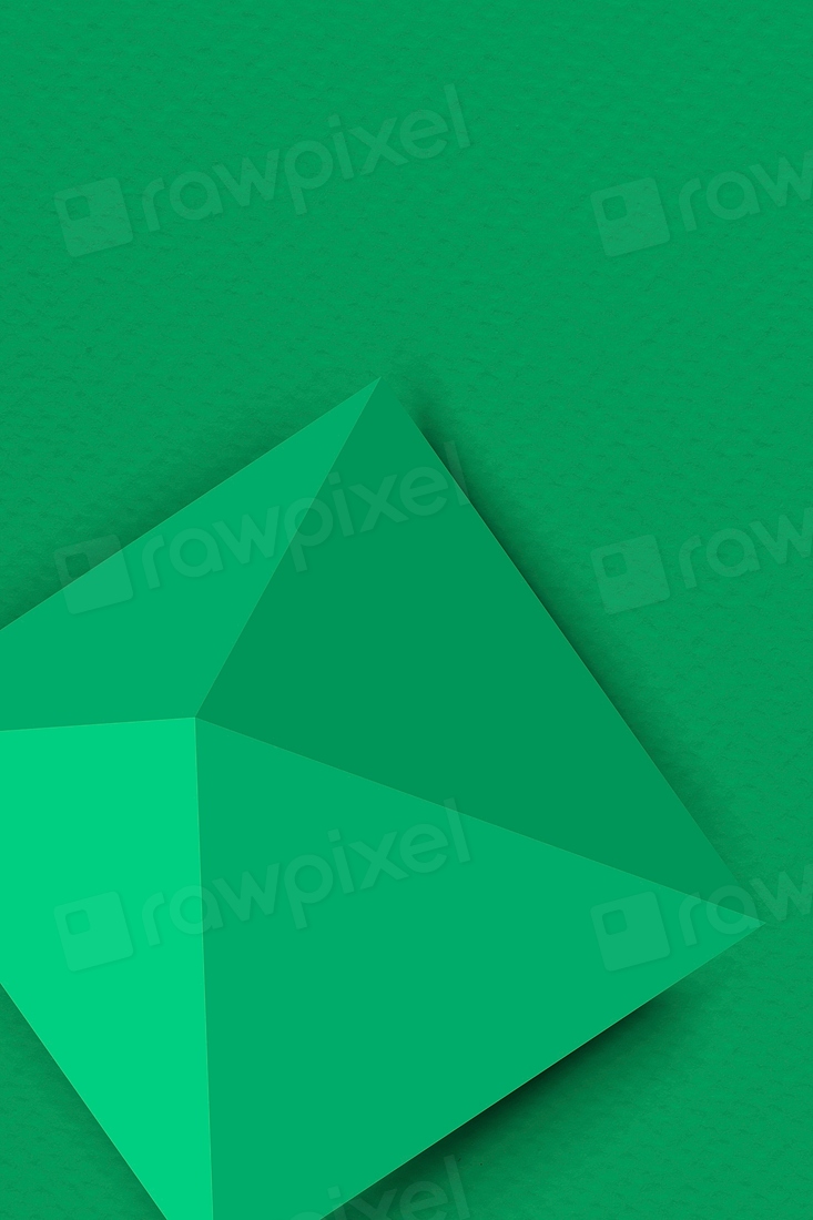 Green pyramid background, geometric 3D | Premium PSD - rawpixel