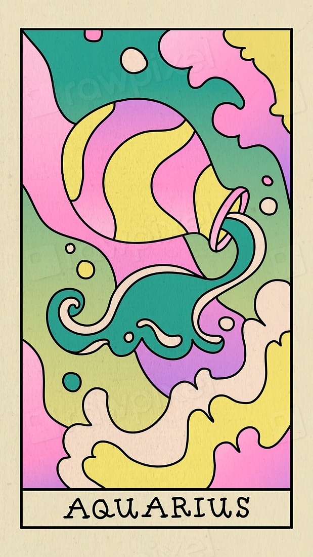 Abstract Aquarius zodiac mobile phone | Premium PSD - rawpixel