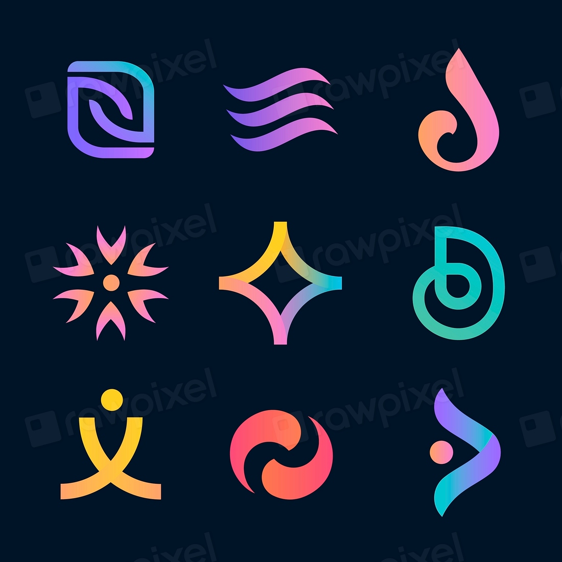 Abstract gradient logo, geometric shape | Premium PSD - rawpixel