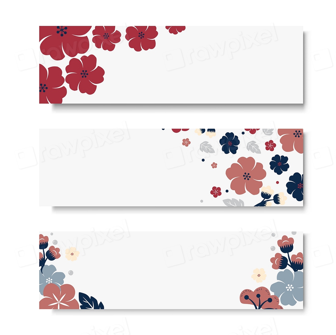 Flowers border rectangle card template | Premium Vector - rawpixel