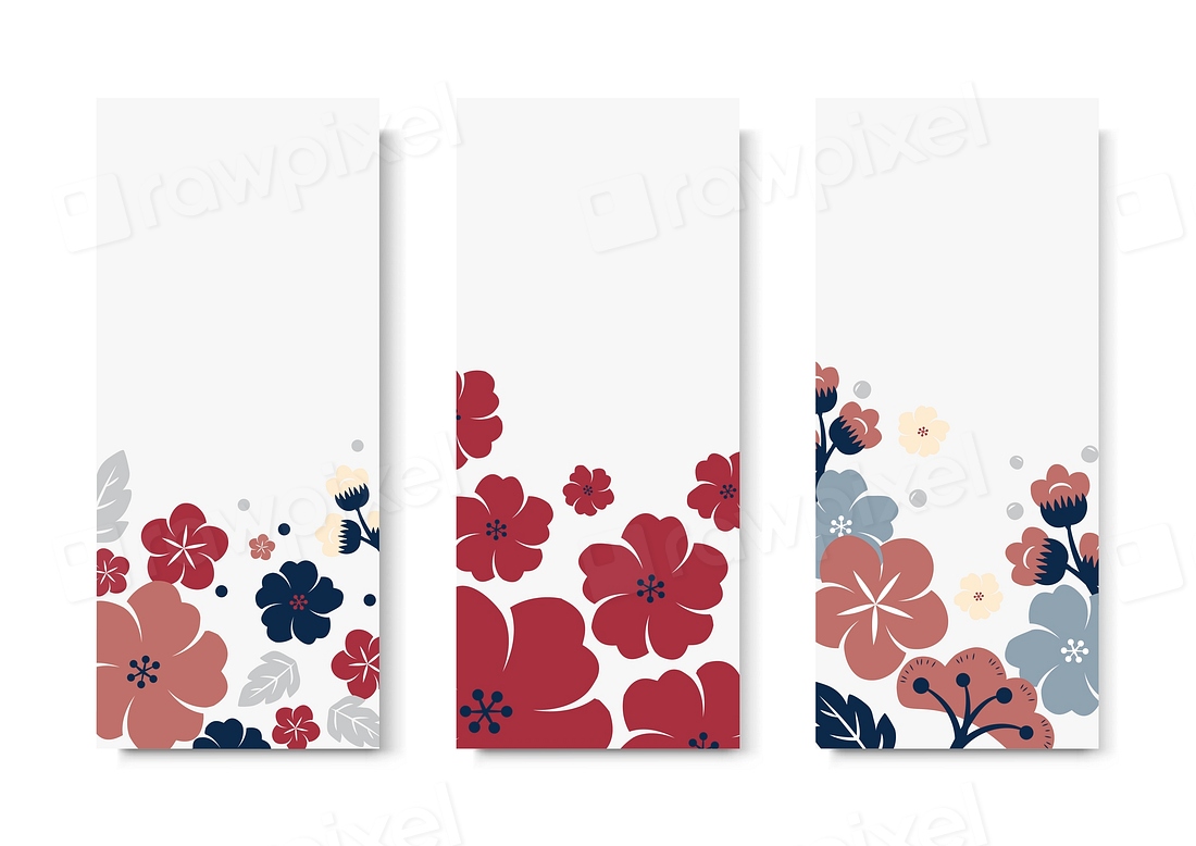 Flowers border rectangle card template | Premium Vector - rawpixel
