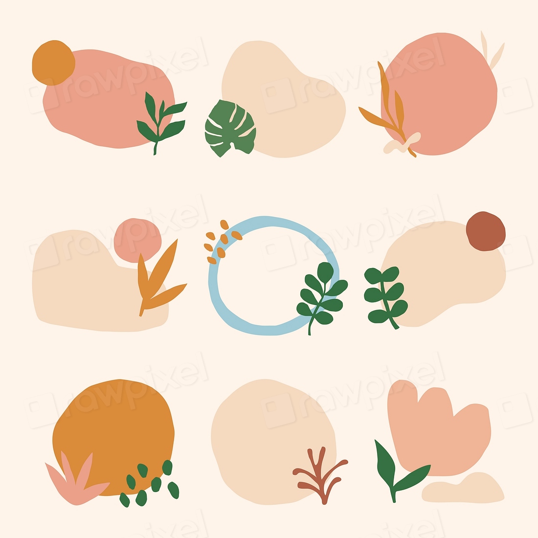 Abstract shape stickers set, minimal | Premium Vector - rawpixel