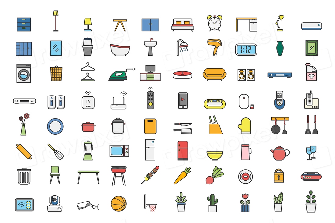 Collection of household item vectors | Free Vector - rawpixel