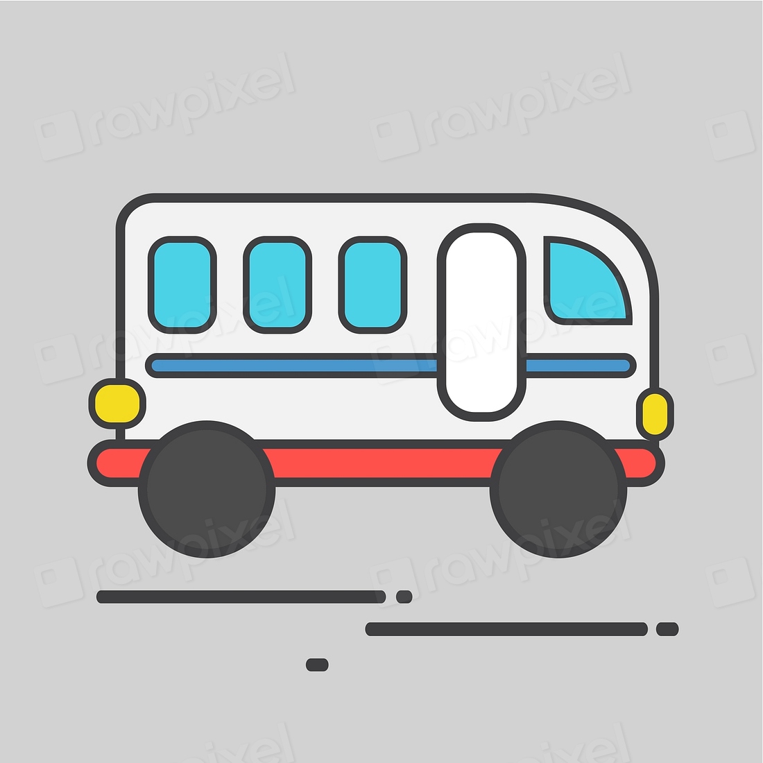 Illustration of a white bus | Premium Vector - rawpixel