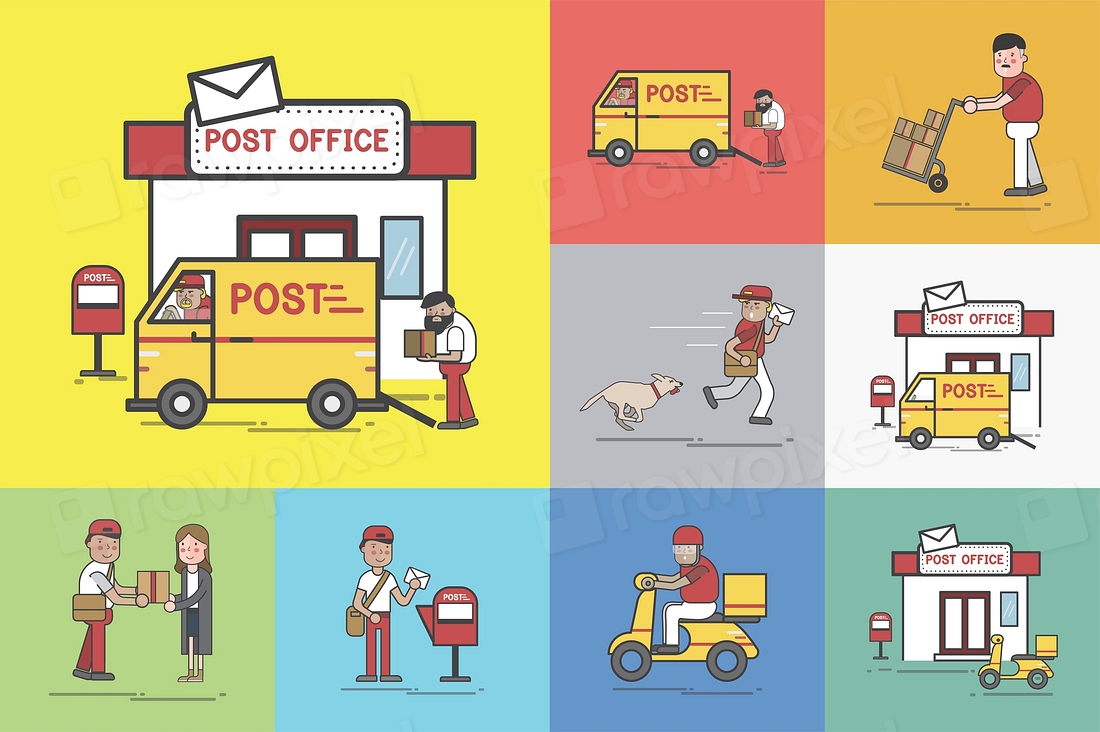 Illustration set of post delivery | Premium Vector - rawpixel