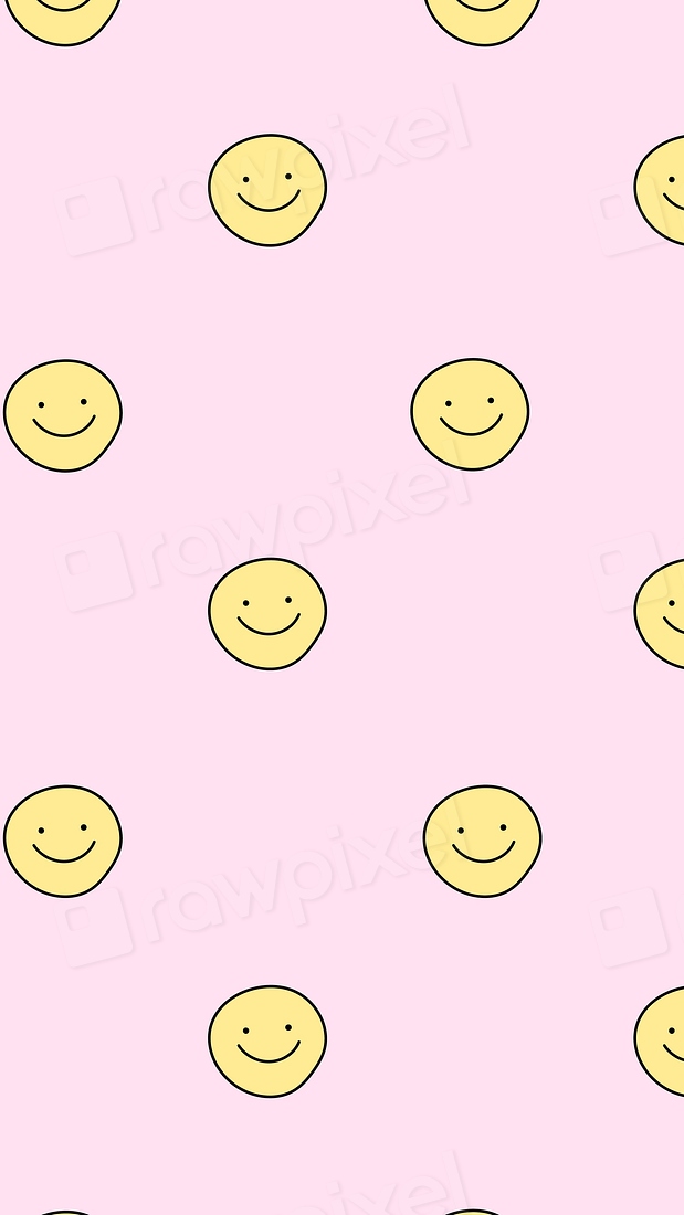 Smiling face pattern mobile wallpaper, | Free Photo - rawpixel