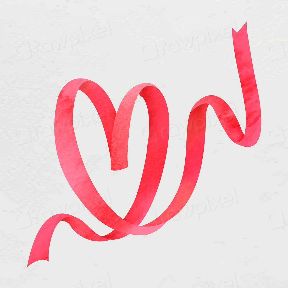 Heart ribbon clipart, valentine’s day, | Premium Vector - rawpixel