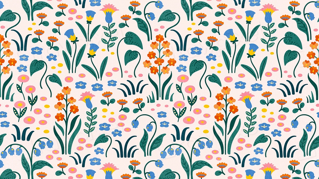 Vintage flower pattern computer wallpaper, | Premium Photo Illustration ...