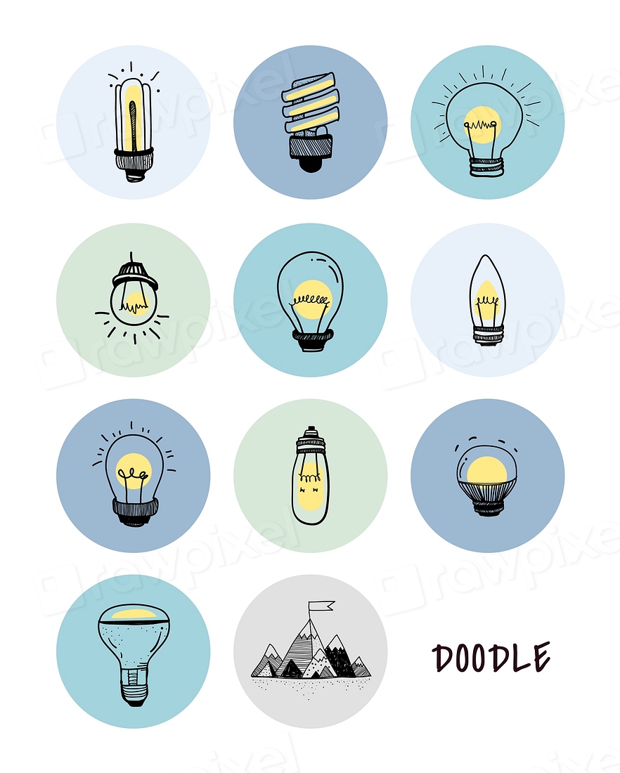Vector set light bulbs | Free Vector - rawpixel