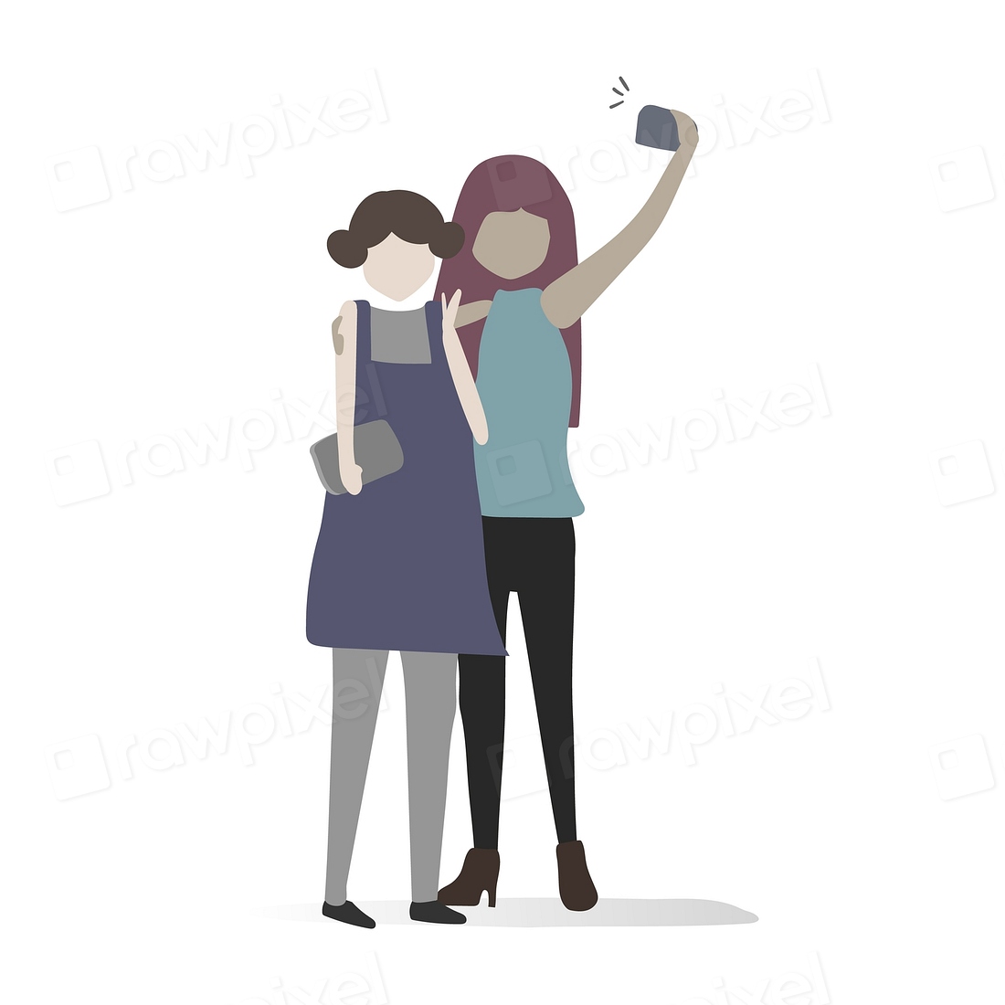 Character illustration girls taking photos | Premium Vector ...