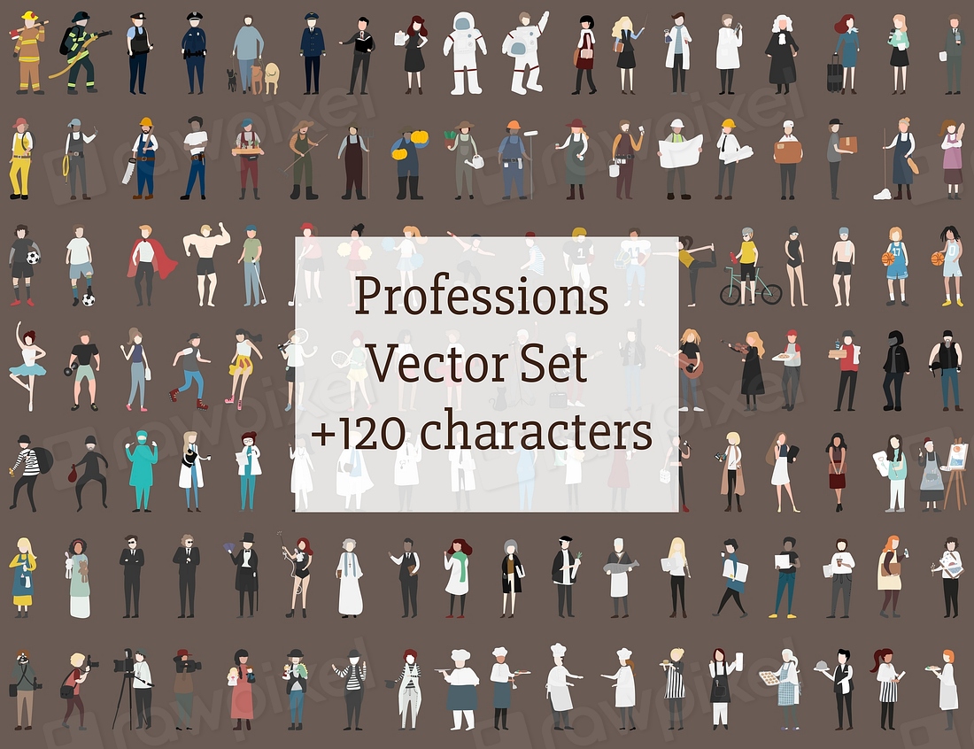 Vector set of illustrated people | Premium Vector - rawpixel