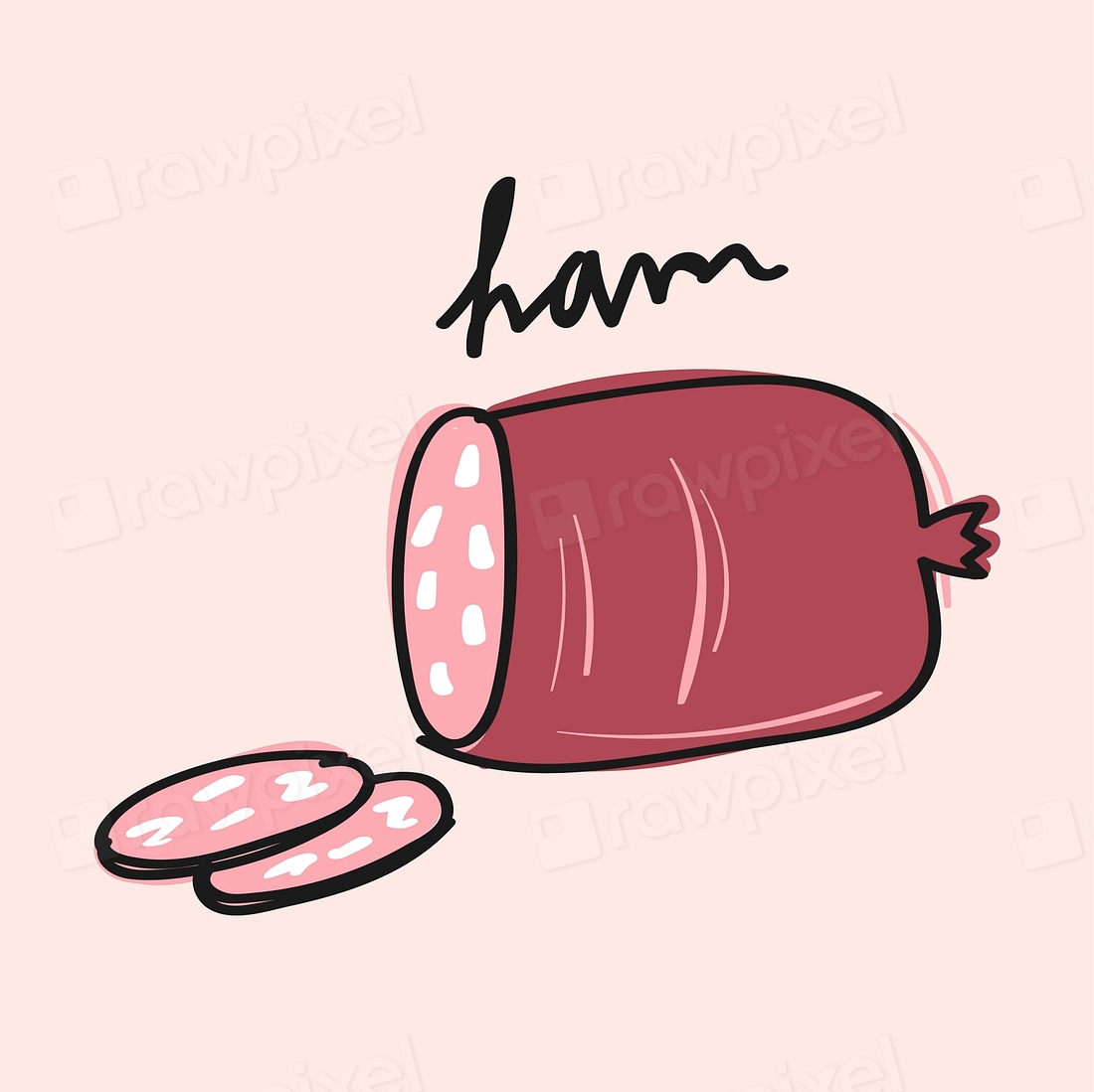 Illustration of ham vector | Premium Vector Illustration - rawpixel