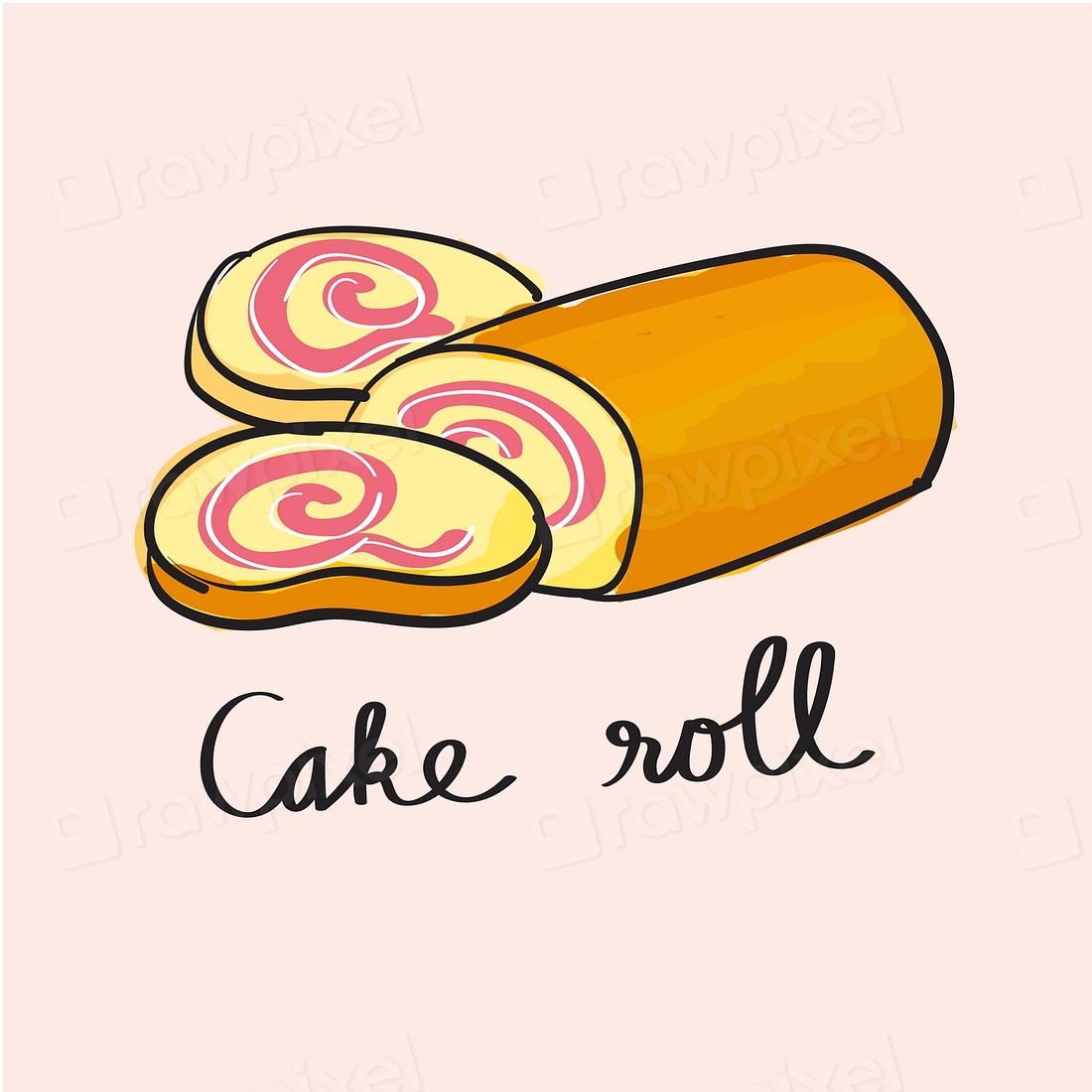Vector of cake roll dessert | Premium Vector Illustration - rawpixel