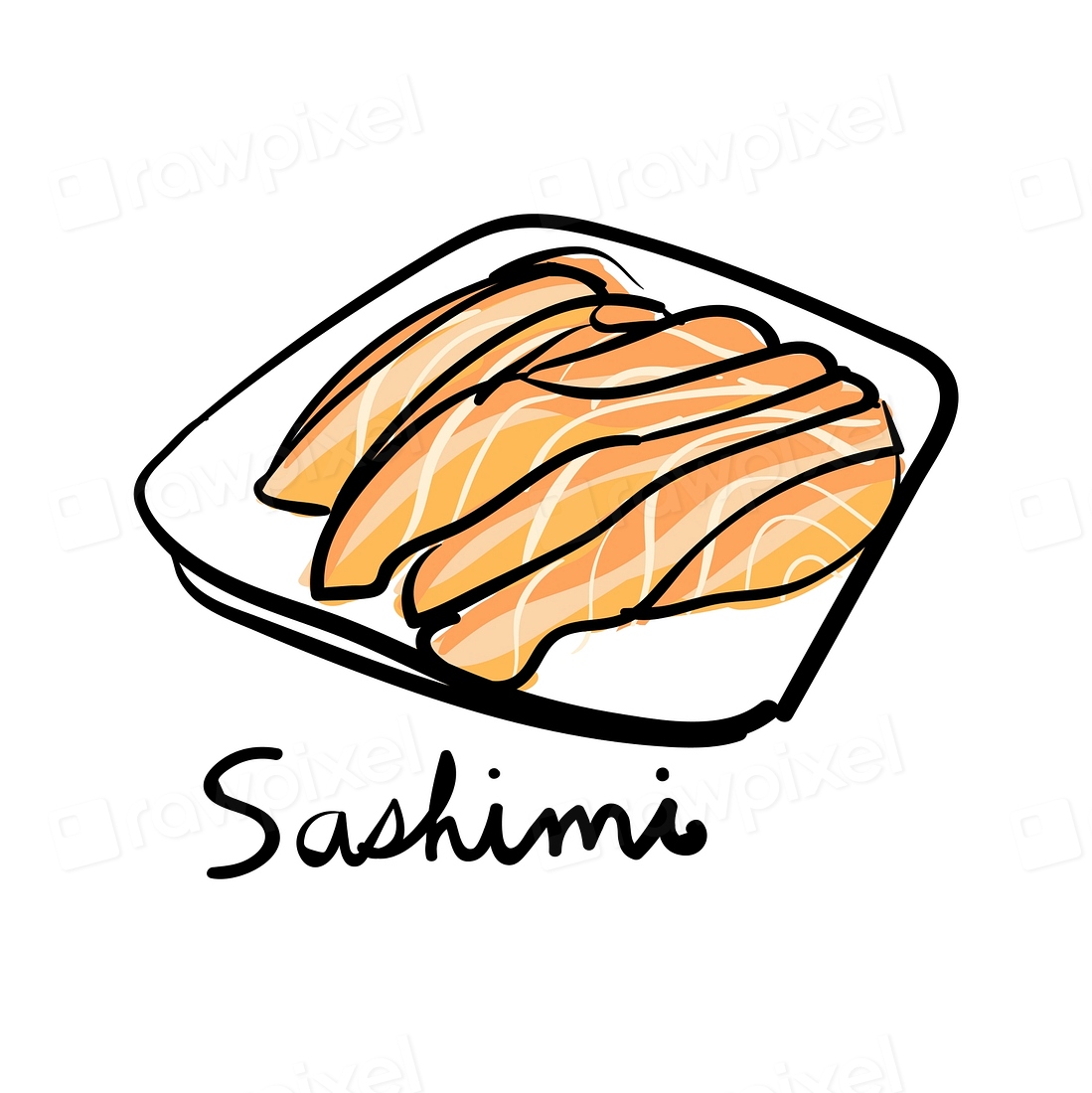 Illustration drawing style of sashimi | Premium Vector Illustration ...